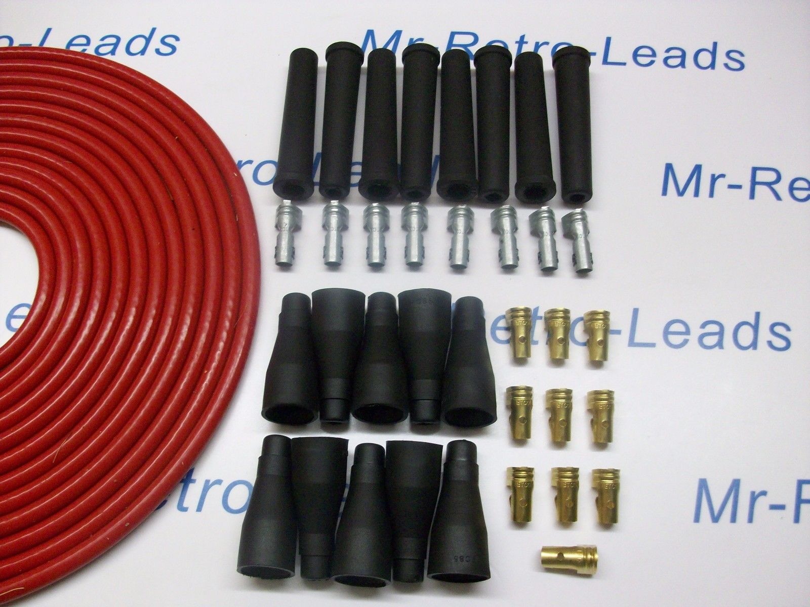 Red 8mm Performance Ignition Lead Kit Cable For The V8 Car 6 Meters Kit ...