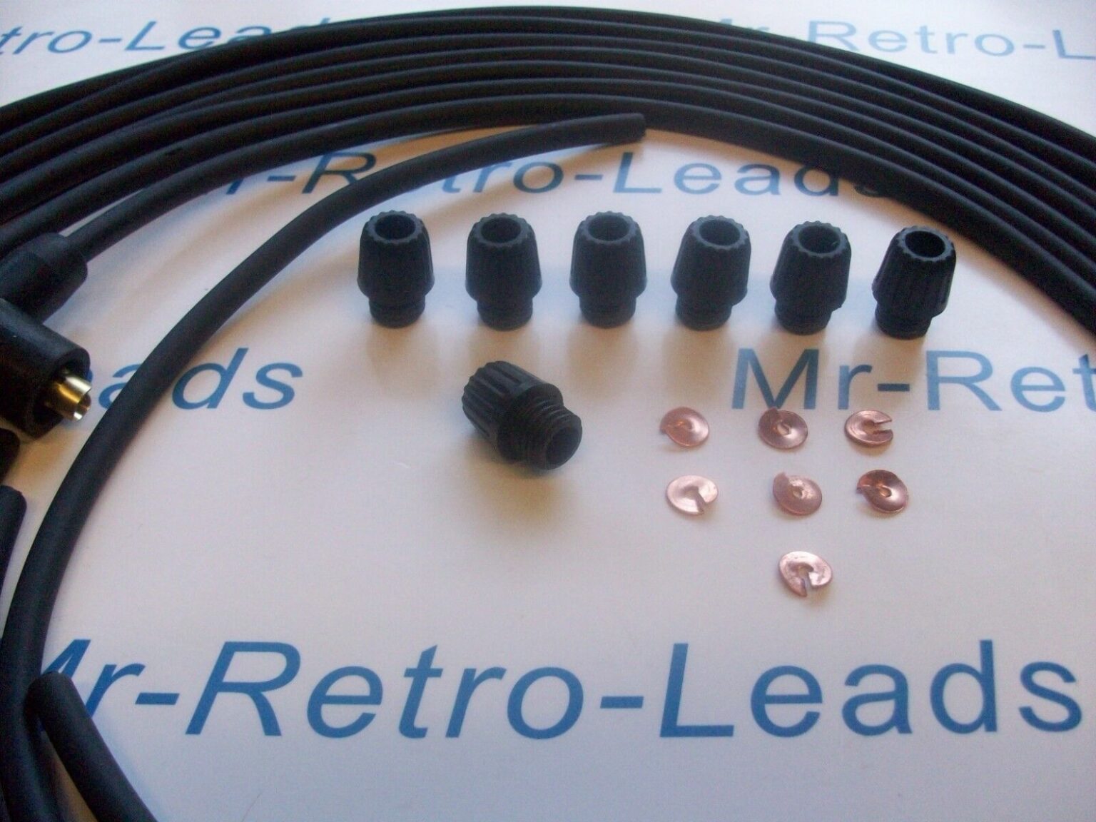 Black 7mm Copper Ignition Lead Kit For Jaguar Mk 2 Xj6 Xk Xk150 With ...