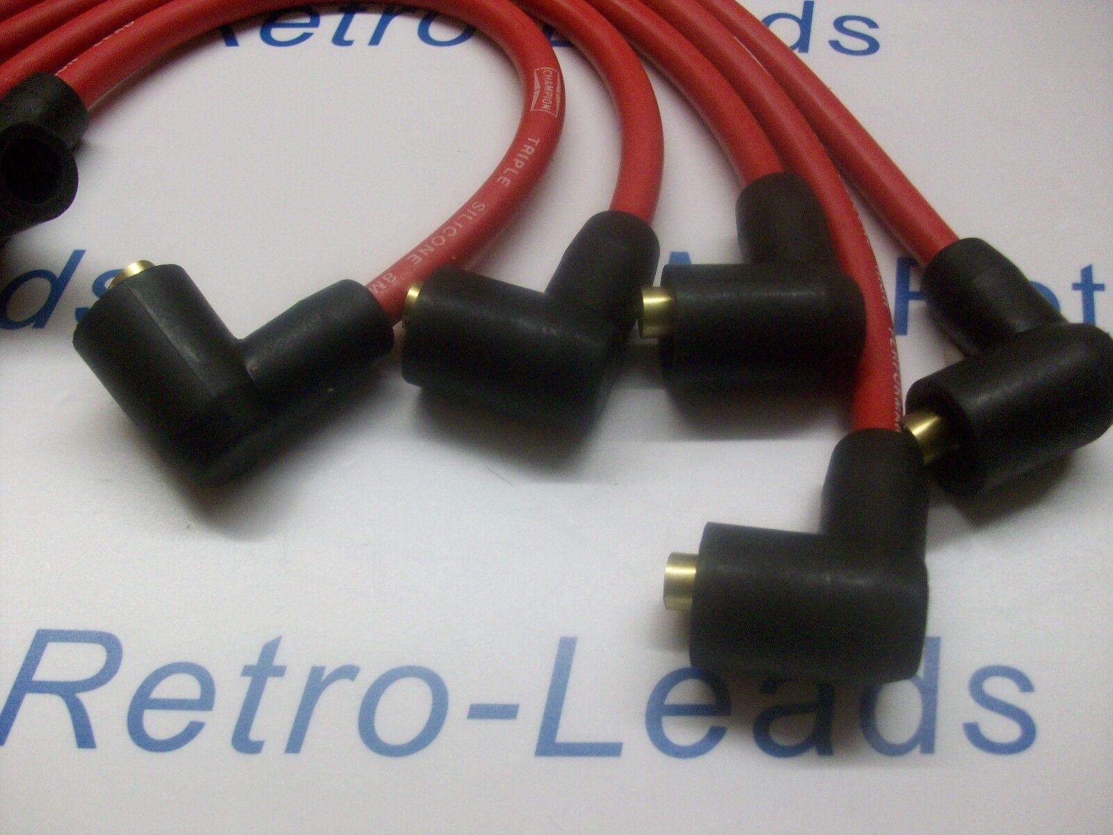MGB Ignition Leads Genuine AccuSpark RED 8mm Silicon High Performance ...